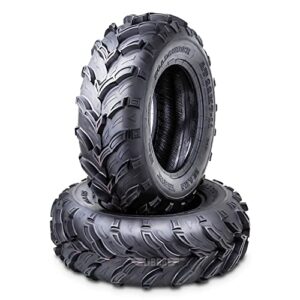 set 2 road guider atv mud tires 22x7-11 22x7x11 6pr 20mm deep tread for honda recon 250 suzuki ozark 250