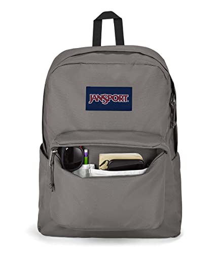 JanSport Superbreak Plus Backpack - Work, Travel, or Laptop Bookbag with Water Bottle Pocket, Graphite Grey