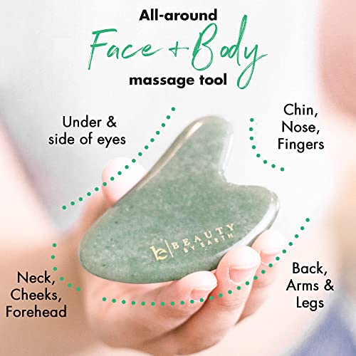 Jade Gua Sha Stone - Face Sculpting Tool, Guasha Tool for Face, Gua Sha Facial Tools for Face Massage, Jaw Massager & Face Sculptor, Gua Sha Tools Face Tools, Facial Massage Tools Face Stone Gua Sha