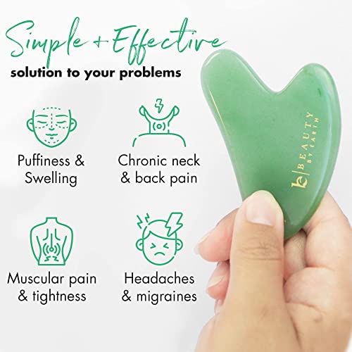 Jade Gua Sha Stone - Face Sculpting Tool, Guasha Tool for Face, Gua Sha Facial Tools for Face Massage, Jaw Massager & Face Sculptor, Gua Sha Tools Face Tools, Facial Massage Tools Face Stone Gua Sha