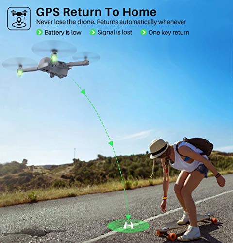 SYMA X500 4K Drone with UHD Camera for Adults, Easy GPS Quadcopter for Beginner with 56mins Flight Time, Brush Motor, 5GHz FPV Transmission, Auto Return Home, Follow Me, Light Positioning, 2 Batteries