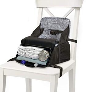 Kolcraft Travel Duo 2-in-1 Portable Booster Seat and Diaper Bag - Space Grey