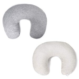 pro goleem nursing pillow cover 100% jersey cotton 2 pack soft feeding pillow slipcover for breastfeeding moms fits standard infant nursing pillow or positioner grey for boys and girls