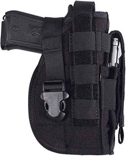 ACEXIER Universal Tactical Gun Holster Right Hand Molle Pistol Holster Combat Airsoft Waist Belt Holster for 1911 45 92 96 Glock(Black)