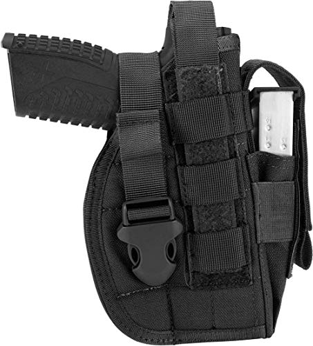 ACEXIER Universal Tactical Gun Holster Right Hand Molle Pistol Holster Combat Airsoft Waist Belt Holster for 1911 45 92 96 Glock(Black)