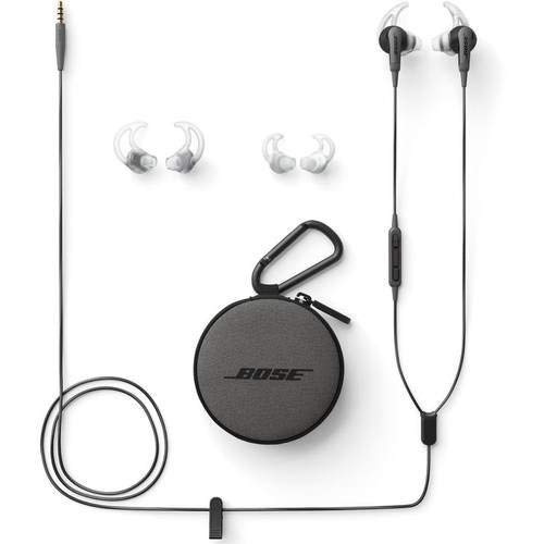 SoundSport, by Bose, Wired in-Ear Headphones, 3.5mm Connector for Apple Devices, Charcoal Color, Comes with a Travel Case