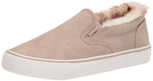 lugz womens clipper lx fur classic slip-on fashion sneaker, fawn/cream/off white, 8.5 us