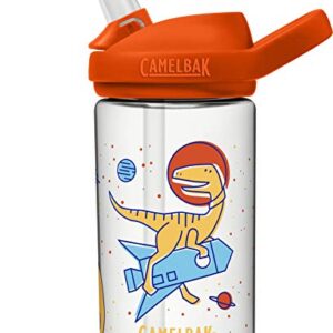 Eddy+ Kids BPA-Free Water Bottle with Straw, 14oz, Space Dinos