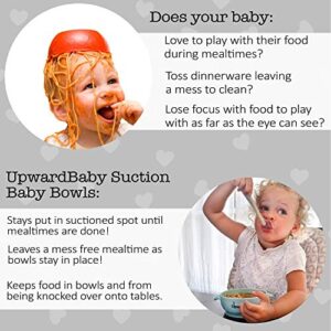 UpwardBaby Suction Baby Bowl and Led Weaning Spoon Set : The Perfect First Stage Feeding Set for Babies and Toddlers