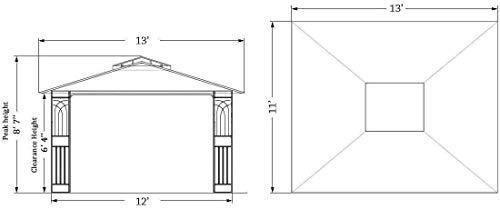 Sunjoy L-GZ798PST-E-A New Regency III Gazebo 10' x 12' with Mosquito Netting