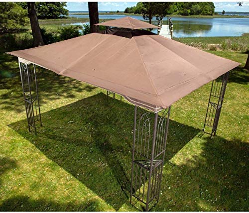 Sunjoy L-GZ798PST-E-A New Regency III Gazebo 10' x 12' with Mosquito Netting