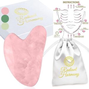 radiant harmony rose quartz gua sha - safe, giftable, authentic & travel friendly w/instructions