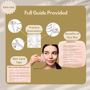 RADIANT HARMONY Rose Quartz Gua Sha - Safe, Giftable, Authentic & Travel Friendly w/Instructions