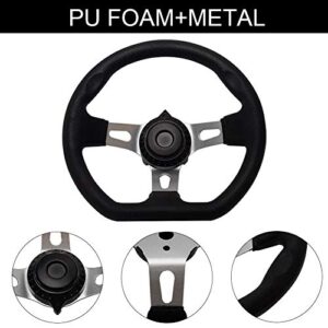 Steering Wheel 270mm lassic Hardware Accessories Interior With Holes Durable For Go Kart Replacement Vehicle Universal 3 Spokes PU Foam