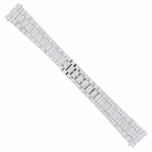 Ewatchparts 20MM 18KW PRESIDENT WATCH BAND WITH ALL DIAMOND LINKS COMPATIBLE WITH ROLEX DAY DATE 8CTS