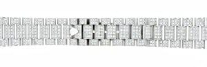 Ewatchparts 20MM 18KW PRESIDENT WATCH BAND WITH ALL DIAMOND LINKS COMPATIBLE WITH ROLEX DAY DATE 8CTS