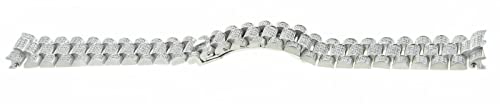 Ewatchparts 20MM 18KW PRESIDENT WATCH BAND WITH ALL DIAMOND LINKS COMPATIBLE WITH ROLEX DAY DATE 8CTS