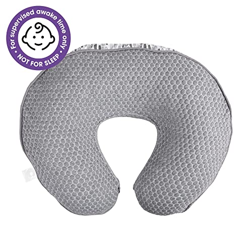 Boppy Nursing Pillow Luxe Support , Gray Brushstroke Pennydot, Ergonomic Nursing Essentials for Bottle and Breastfeeding, Firm Fiber Fill, with Soft Removable Nursing Pillow Cover, Machine Washable