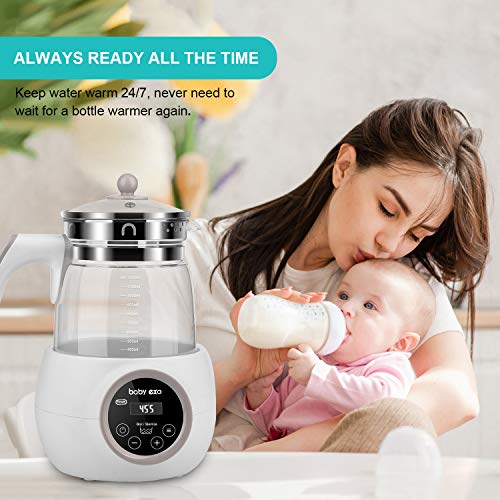 WELLVO Baby Formula Water Kettle Precise Temperature Baby Formula Milk Warmer for 24 Hours 1.2L Boil-Dry Protection Instant Water Warmer for Baby Formula