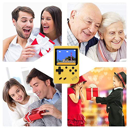 Handheld Game Console with 400 Classical FC Games Console 3.0-Inch Colour Screen,Gift Christmas Birthday Presents for Kids, Adults (Games Consoles Yellow) 1