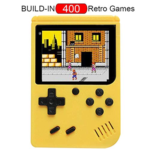 Handheld Game Console with 400 Classical FC Games Console 3.0-Inch Colour Screen,Gift Christmas Birthday Presents for Kids, Adults (Games Consoles Yellow) 1