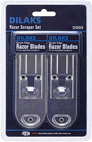 DILAKS 2-Pack Razor Scraper, All Metal Heavy Duty Razor Blade Scraper with Extra 20-Piece Blades