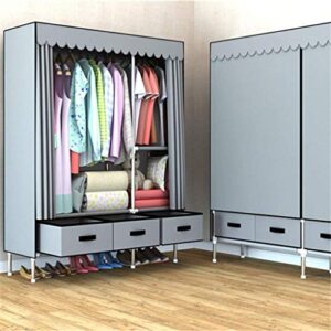 WSZJJ Wardrobe Armoire Closet Rack Pockets, Quick and Easy to Assemble (Color : B)