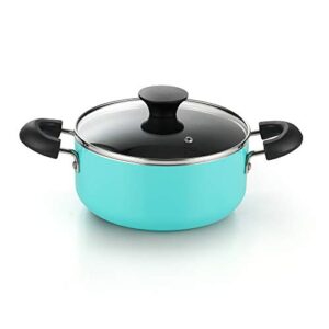 Cook N Home Kitchen Cookware Sets Nonstick, Pots and Pans Set Includes Stockpots, Saucepans, Frying Pans, Dutch Oven Pot with Lids, 10-Piece, Turquoise