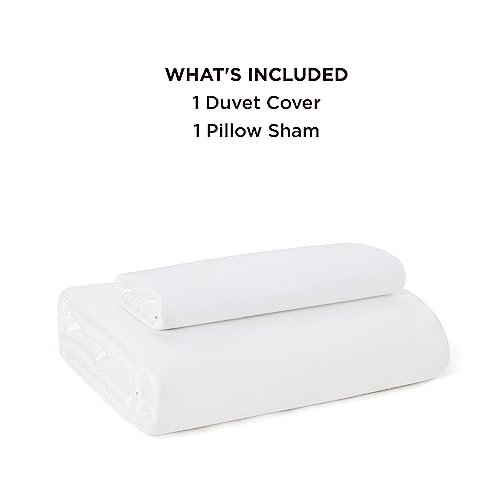 Bedsure Twin/Twin XL Duvet Cover Dorm Bedding - Soft Brushed Microfiber Duvet Cover Twin, 2 pcs, Includes 1 White Duvet Cover (68"x90") with Zipper Closure & 1 Pillow Sham, Comforter NOT Included