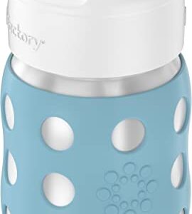 Lifefactory 8-Ounce Stainless-Steel Vacuum-Insulated Wide-Neck Baby Bottle with Straw Cap, Denim (LS2241WDE4)