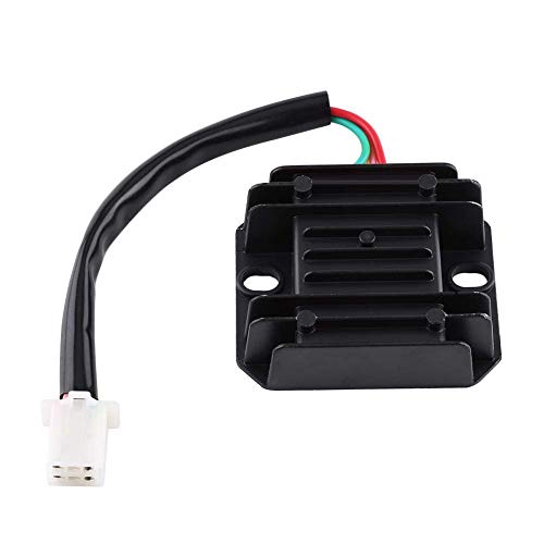 4 Wires 12V 4-pin Voltage Regulator Rectifier for 50cc 70cc 90cc 110cc 125cc ATV Scooters Go Karts Quad 4 Wheelers Moped Dune Buggy Sandrail Roketa Taotao Rectifier(Black)