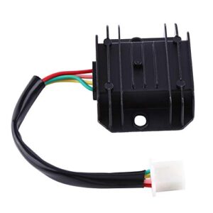 4 Wires 12V 4-pin Voltage Regulator Rectifier for 50cc 70cc 90cc 110cc 125cc ATV Scooters Go Karts Quad 4 Wheelers Moped Dune Buggy Sandrail Roketa Taotao Rectifier(Black)