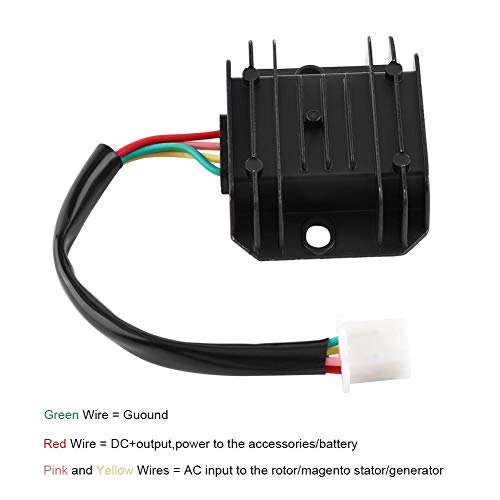 4 Wires 12V 4-pin Voltage Regulator Rectifier for 50cc 70cc 90cc 110cc 125cc ATV Scooters Go Karts Quad 4 Wheelers Moped Dune Buggy Sandrail Roketa Taotao Rectifier(Black)