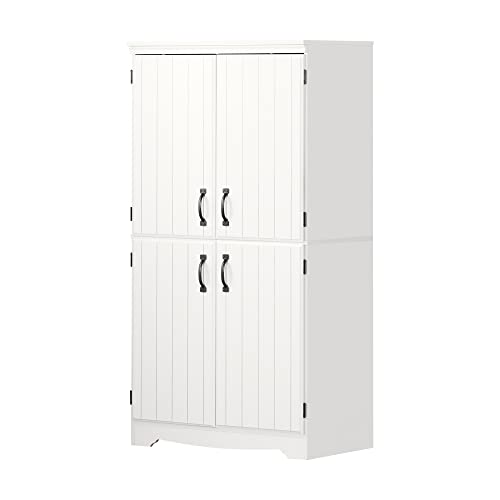 South Shore Farnel 4-Door Storage Cabinet-Pure White, Tall