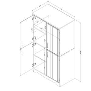 South Shore Farnel 4-Door Storage Cabinet-Pure White, Tall