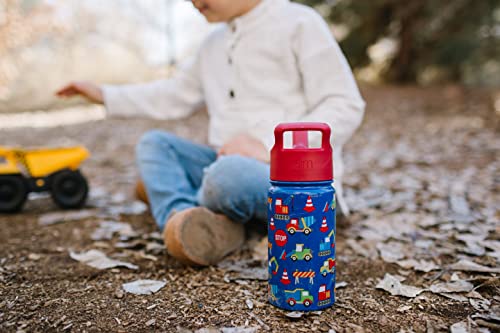 Simple Modern Kids Water Bottle with Straw Lid | Insulated Stainless Steel Reusable Tumbler for Toddlers, Girls, Boys | Summit Collection | 14oz, Blue Dino