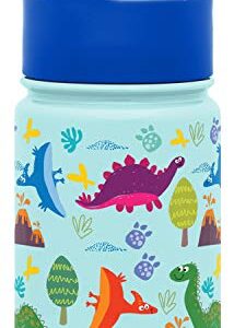 Simple Modern Kids Water Bottle with Straw Lid | Insulated Stainless Steel Reusable Tumbler for Toddlers, Girls, Boys | Summit Collection | 14oz, Blue Dino