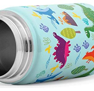 Simple Modern Kids Water Bottle with Straw Lid | Insulated Stainless Steel Reusable Tumbler for Toddlers, Girls, Boys | Summit Collection | 14oz, Blue Dino