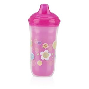 Nuby No-Spill Insulated Hard Spout 9 oz Cup, Colors/Prints May Vary,2 Count (Pack of 1)