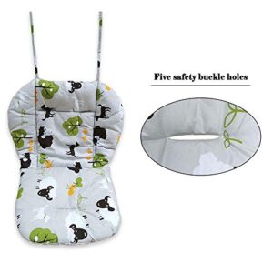 High Chair Pad, Ancho Grey Background Sheep Pattern Highchair/seat Cushion Protective Film Breathable Pad with Baby High Chair Seat Belt(2 Pieces)