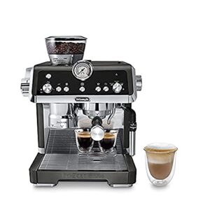 de'longhi la specialista espresso machine with sensor grinder, dual heating system, advanced latte system & hot water spout for americano coffee or tea, black, ec9335bk