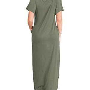 ANRABESS Women's Summer Maxi Dress Casual Loose T-Shirt Dress s Long Dress Short Sleeve Split A222-ganlanlv-M