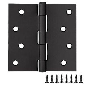 door hinges for interior doors 10-pack 4-inch x 4-inch, design house square corner steel door hinge door hardware, matte black, 188995