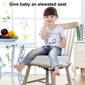 Toddler Booster Seat for Dining Table, Waterproof PU Washable Thick Toddler Dining Booster Seat, Kids Booster Seat for Dining Table with 2 Adjustable Straps Safety Buckle