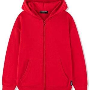 ALWAYSONE Kids Soft Fleece Casual Sweatshirt Zip up Hooded Sports Jacket with Pocket Boys Girls Athletic Hoodie 3-12 Years (red-l)