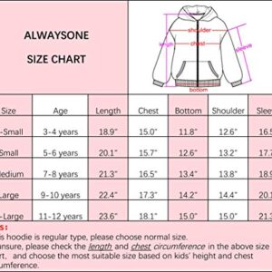 ALWAYSONE Kids Soft Fleece Casual Sweatshirt Zip up Hooded Sports Jacket with Pocket Boys Girls Athletic Hoodie 3-12 Years (red-l)