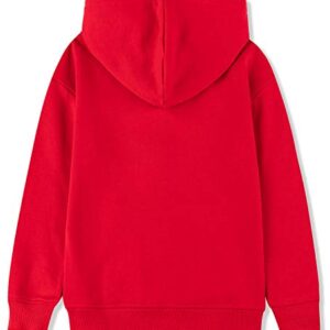 ALWAYSONE Kids Soft Fleece Casual Sweatshirt Zip up Hooded Sports Jacket with Pocket Boys Girls Athletic Hoodie 3-12 Years (red-l)