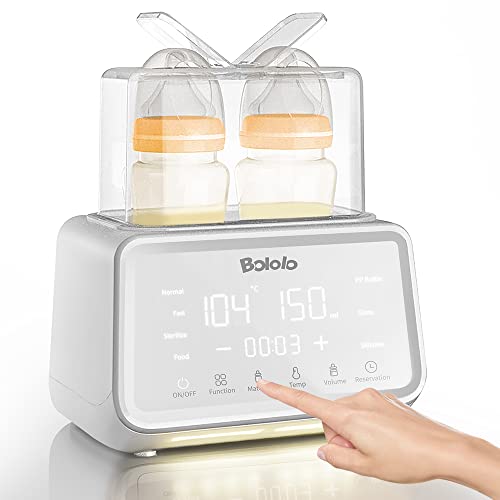 Baby Bottle Warmer | Bololo Bottle Warmer for breastmilk | 500W Stronger Power Fast Breast Milk Warmer| Baby Food Heater with Timer for Twins | 24H Temperature Control