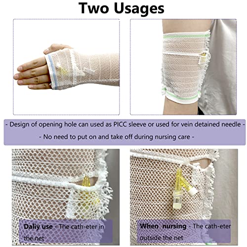 PICC Line Cover Sleeve - Arm Nursing PICC Shield Catheter Protector for Adult & Teenager, Elastic Net, Ultra-Soft, Breathable, Comfortable(XL)