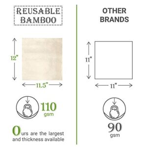 Electy Reusable Paper Towels – 20 Bamboo Paper Towels with 2 Wash and Storage Bags, 6 Month Supply, Zero Waste! Heavy Duty - Eco Friendly Paper Towels - Paperless Paper Towels